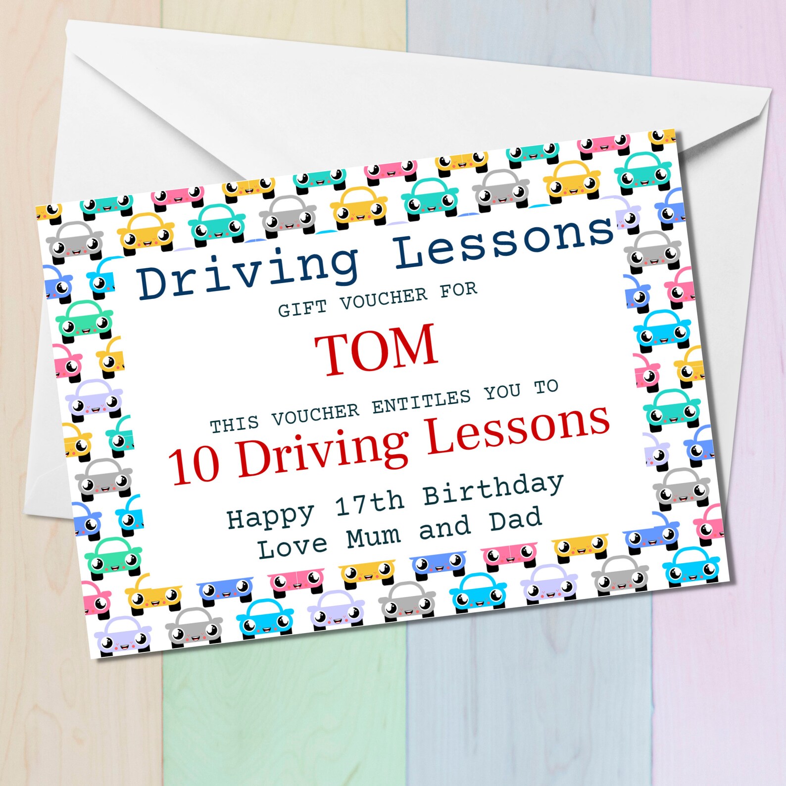 Driving Lessons Voucher Template : Driving Lesson Gift Editable Voucher ...