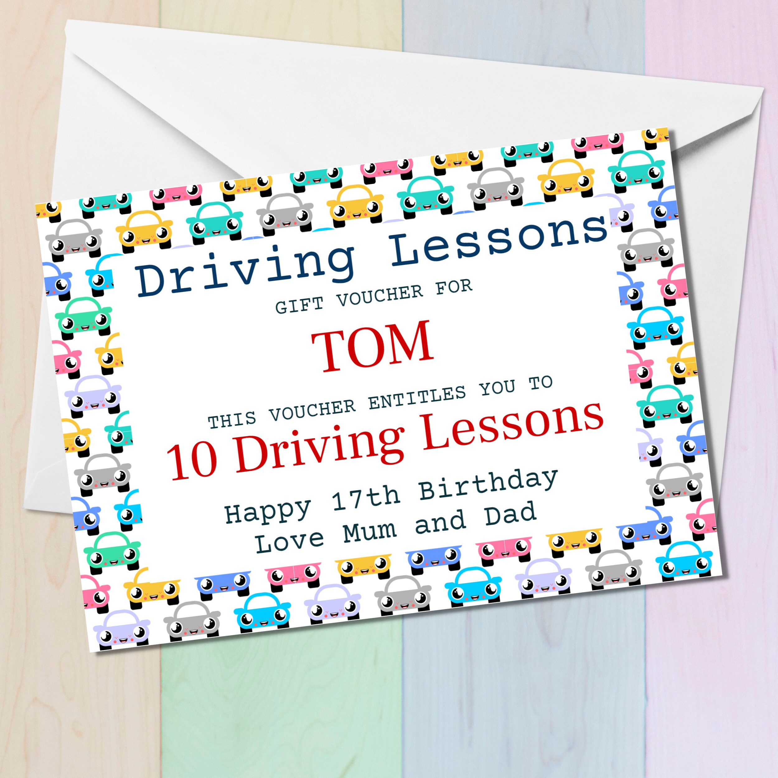 Driving Lessons Voucher Template : Driving Lesson Gift Editable Voucher ...