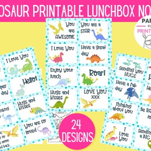 Dinosaur Lunch Box Cards | Printable Lunch Notes for Kids | DIGITAL ...