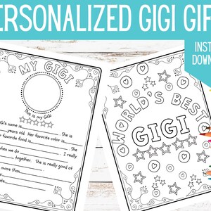 Gigi Birthday Printable, About My Gigi, Mother's Day Gigi Birthday Gift ...