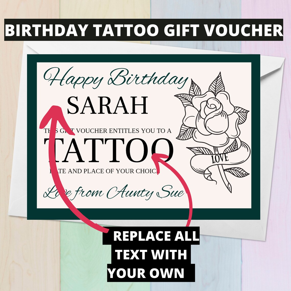 Tattoo Gift Voucher Template for Her : Get Inked Tattoo Voucher ...