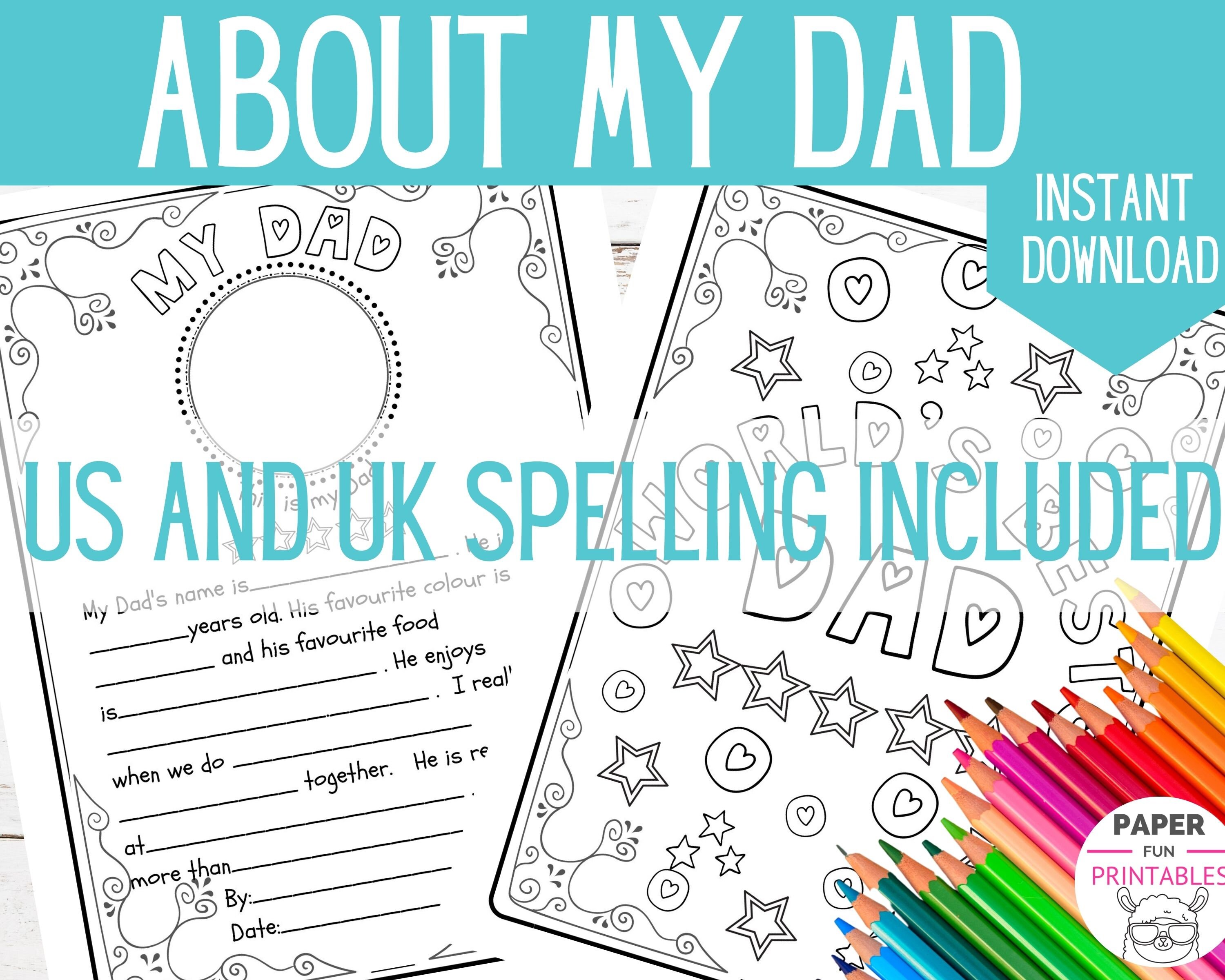 Father's Day Gift: All About My Dad Father's Day - Etsy UK