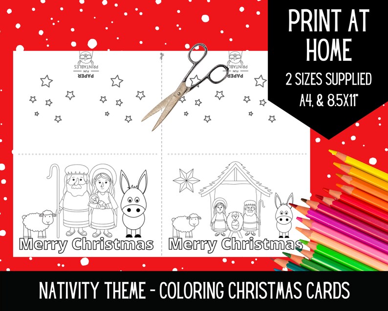 PRINTABLE Colouring Christmas Cards DIGITAL DOWNLOAD - Etsy