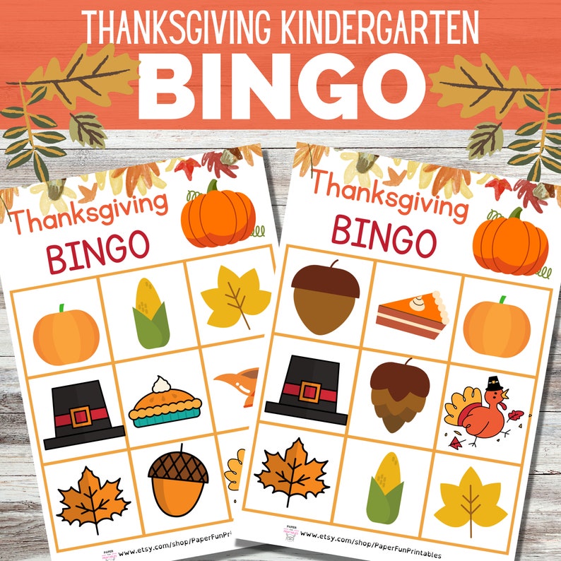 Thanksgiving Bingo | Preschool Kindergarten Thanksgiving Games DIGITAL ...