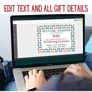 Driving Lessons Voucher Template : Driving Lesson Gift Editable Voucher ...