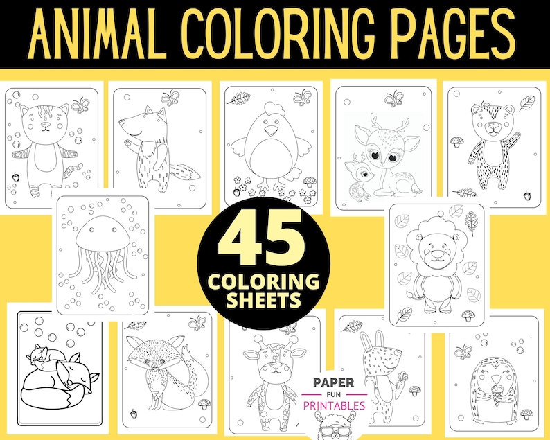 Animal Coloring Pages : 45 Animals to Color | Printable Coloring Sheets ...