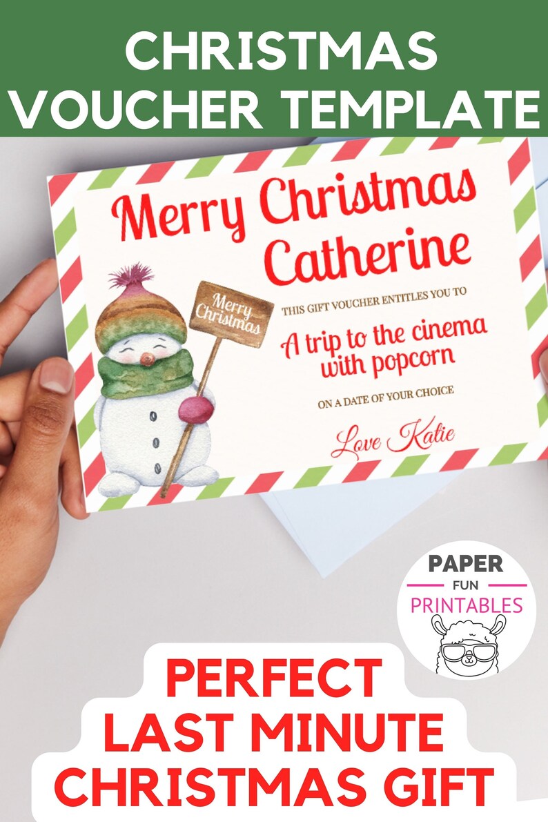 Christmas Gift Voucher Template : Editable Voucher, Christmas Gift ...