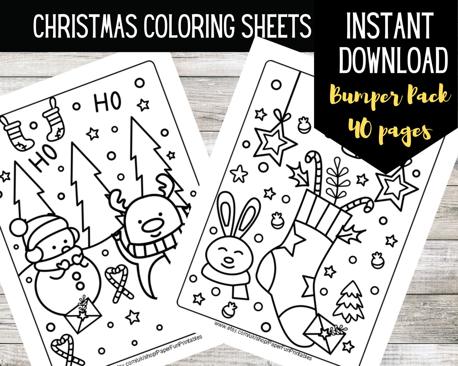 PRINTABLE Christmas Coloring Sheets. 40 Pages- Value Pack | DIGITAL ...