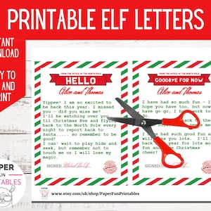 Elf Letter Bundle- Elf Arrival Letter, Elf Goodbye Letter and Editable ...