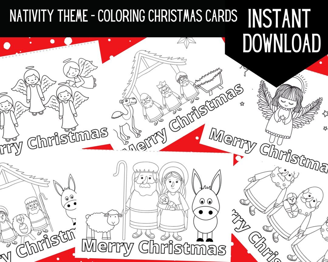 PRINTABLE Colouring Christmas Cards - DIGITAL DOWNLOAD | Christmas ...