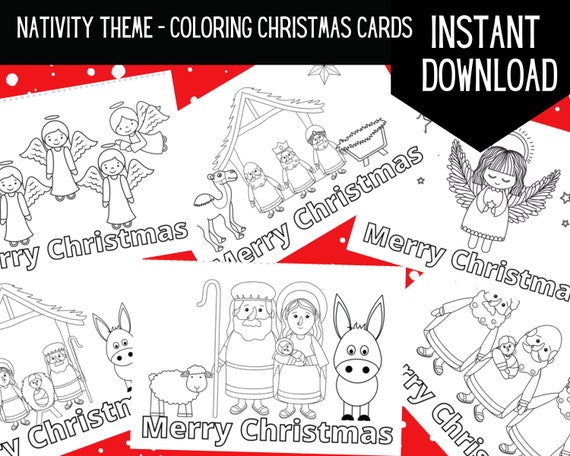 PRINTABLE Colouring Christmas Cards DIGITAL DOWNLOAD - Etsy