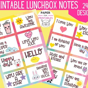 PRINTABLE Lunch Box Cards | Back to School Lunch Notes for Kids ...
