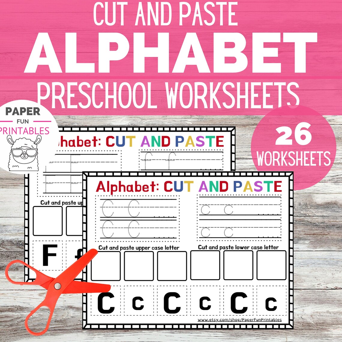 Preschool Worksheet Cut and Paste ABC Worksheets Learn | Etsy