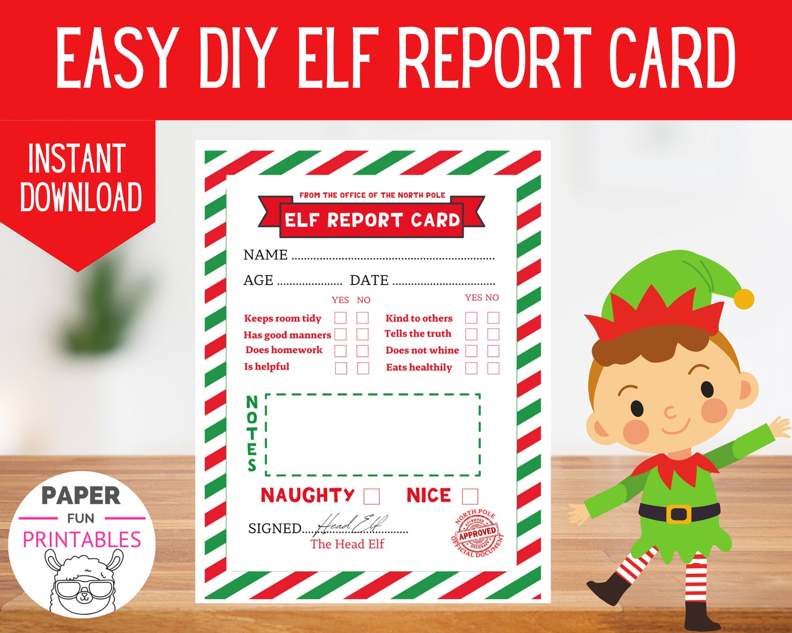 Elf Report | Nice List Printable Elf Report | Editable Elf Prop - DIY ...
