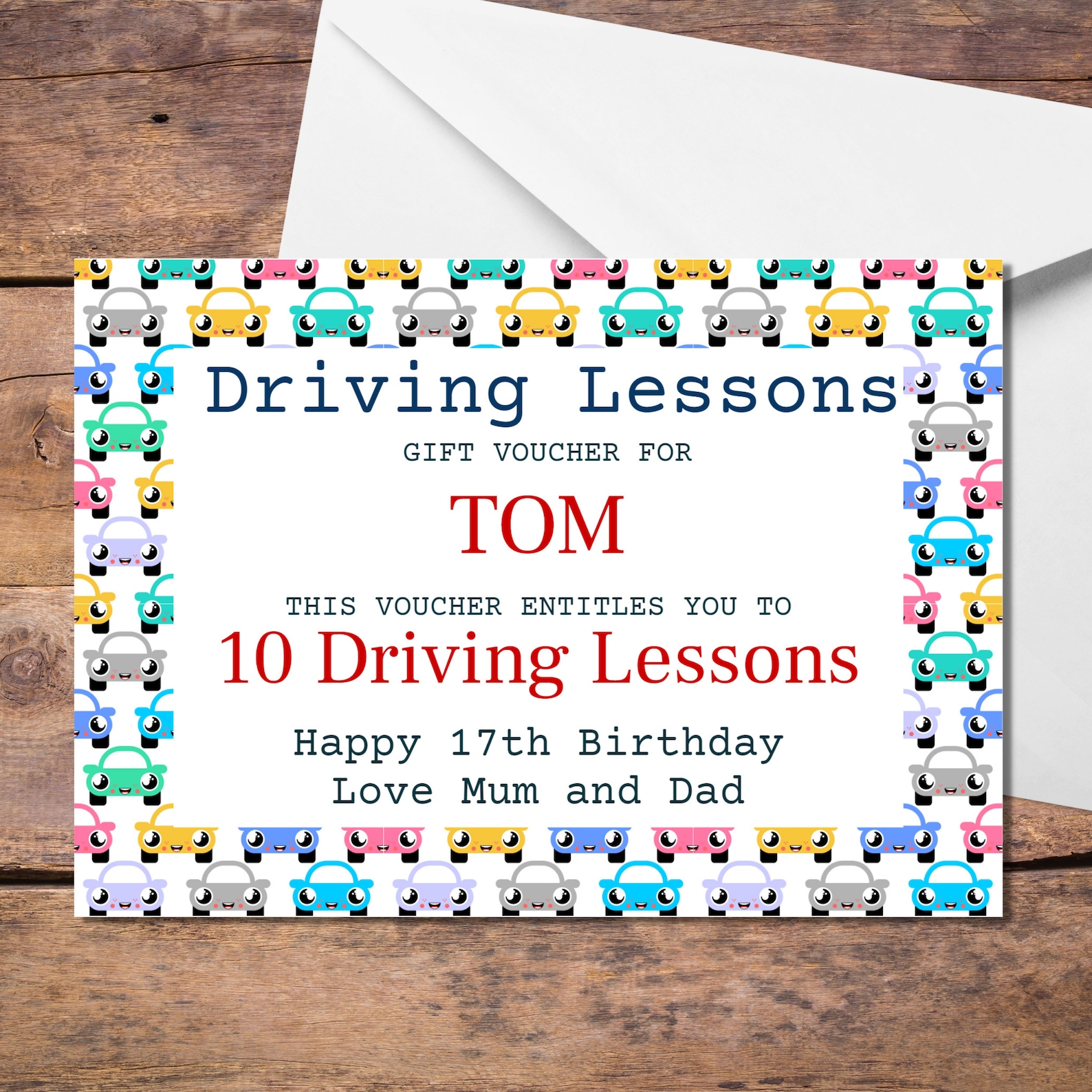 Driving Lessons Voucher Template : Driving Lesson Gift - Etsy UK
