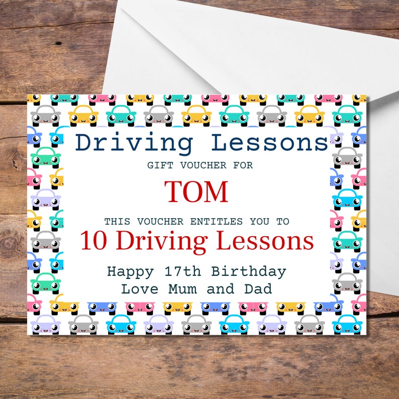 Driving Lessons Voucher Template : Driving Lesson Gift | Etsy