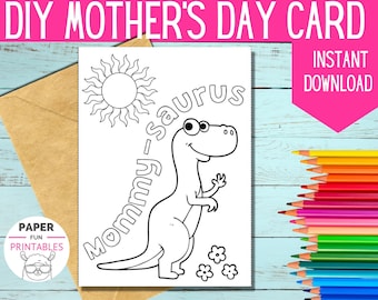 Printable Coloring Card. Best Mom Ever DIY Mother's Day Card: Mothers ...