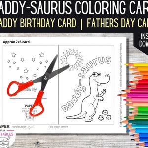 PRINTABLE Coloring Card for Daddy. Color in Father's Day Card or ...