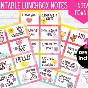 PRINTABLE Lunch Box Cards | Back to School Lunch Notes for Kids ...