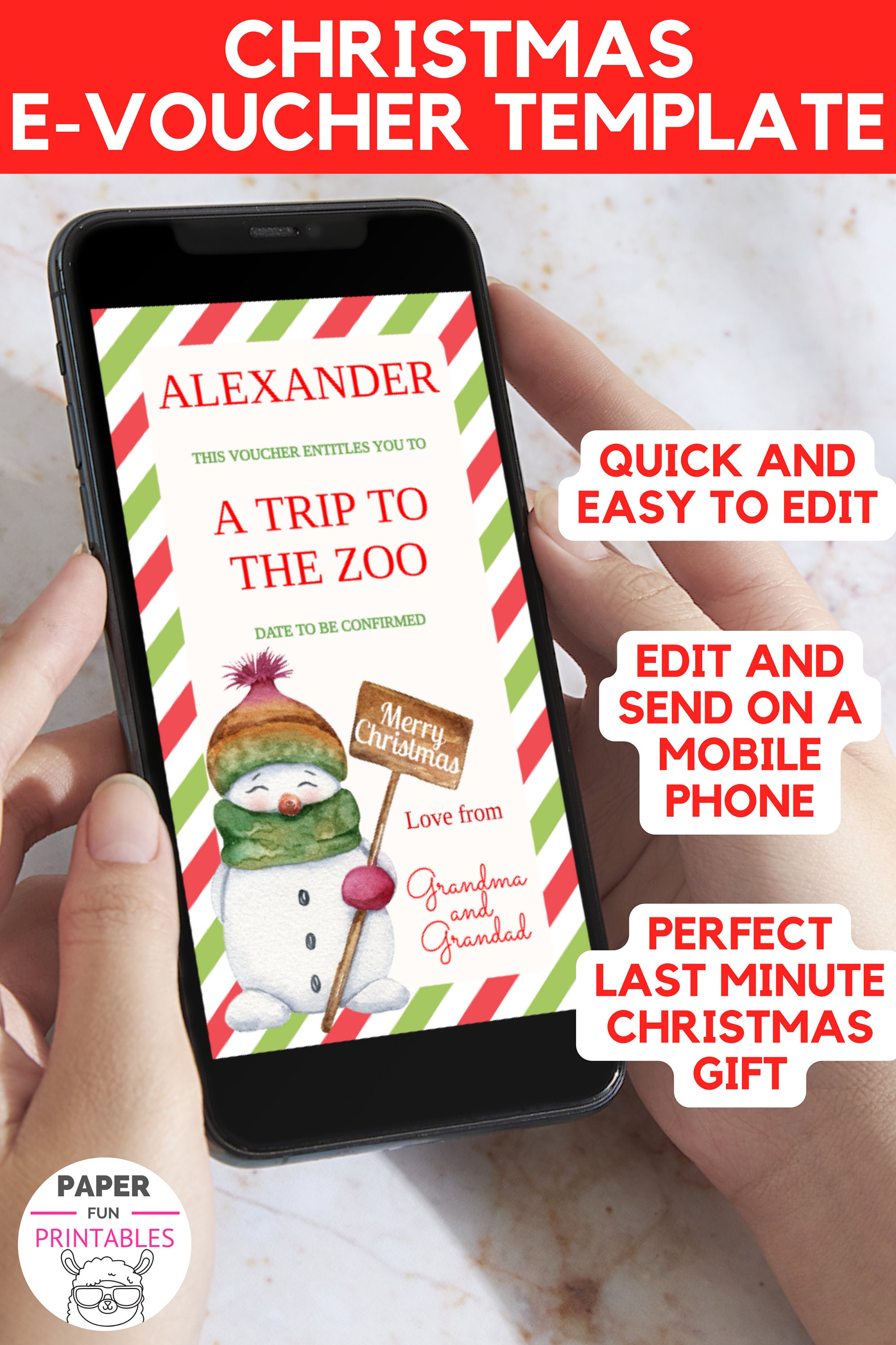 Christmas Gift Voucher Template. SMS Gift Voucher Christmas Text Gift ...