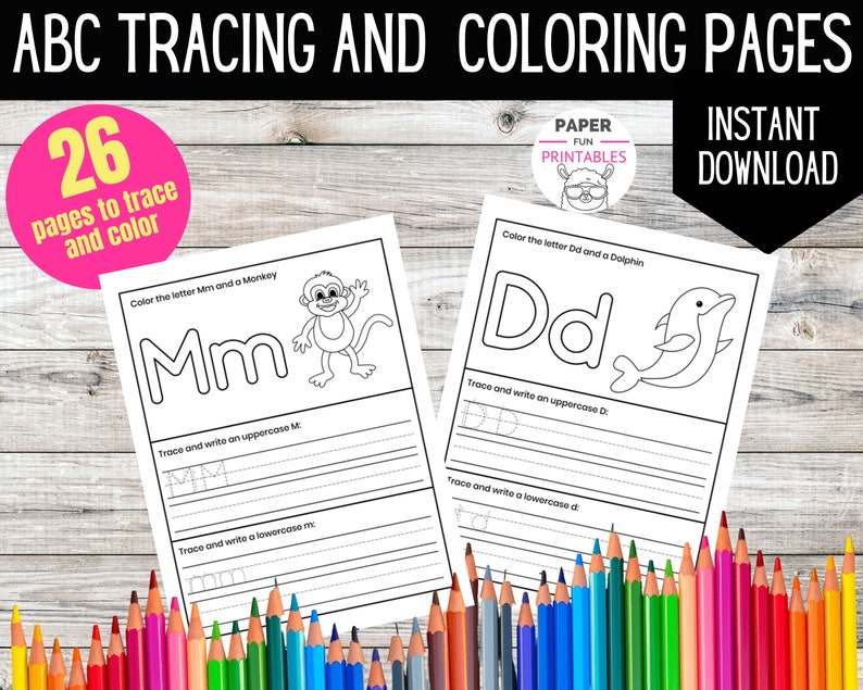 Alphabet Worksheet Printable Toddler Worksheet ABC Preschool Curriculum ...