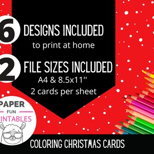PRINTABLE Colouring Christmas Cards - DIGITAL DOWNLOAD | Christmas ...