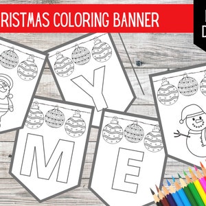 Printable Christmas Banner, Kids Christmas Activity. Merry Xmas Bunting ...