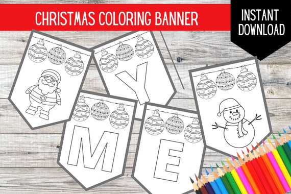 Printable Christmas Banner Kids Christmas Activity. Merry | Etsy UK