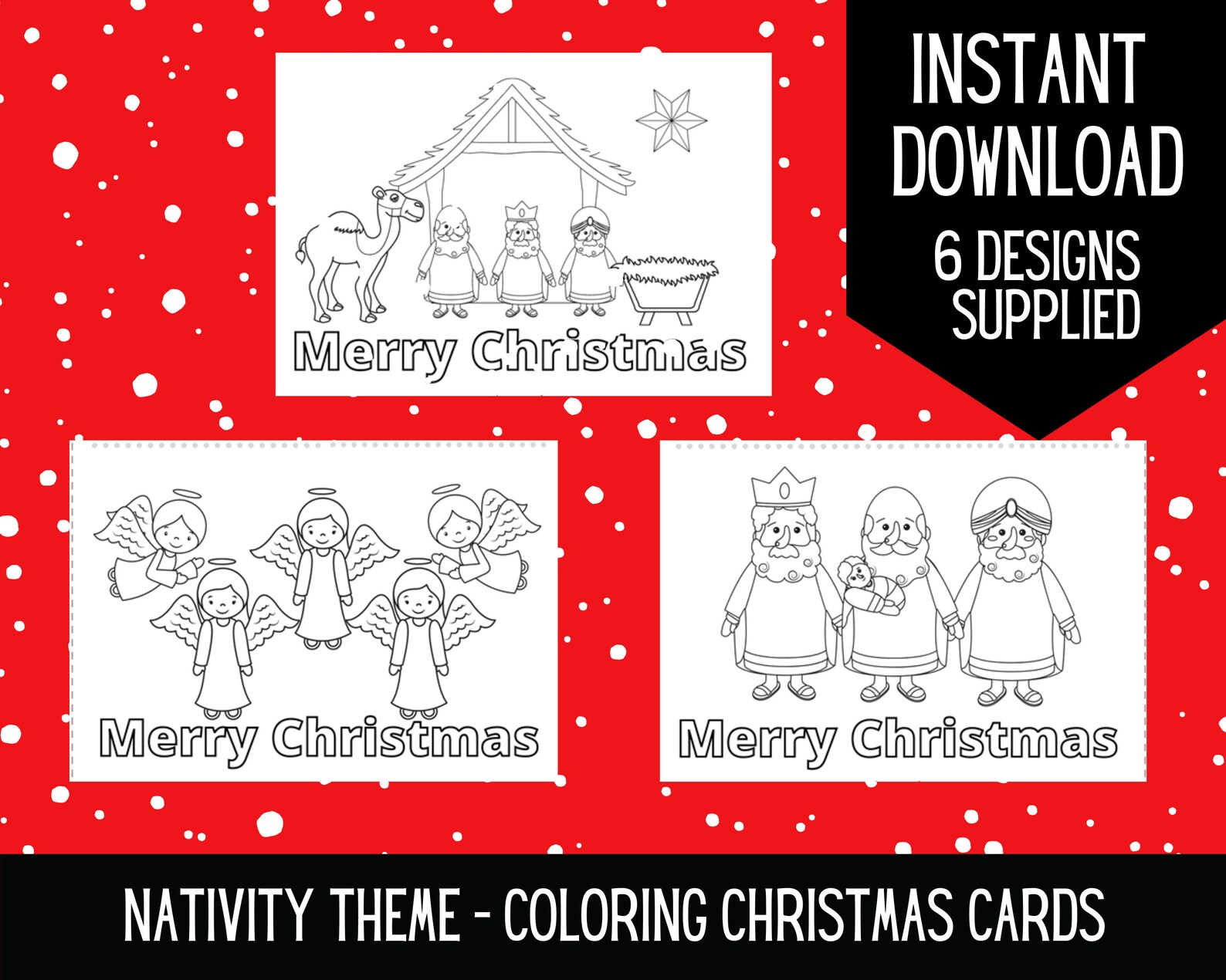 PRINTABLE Colouring Christmas Cards DIGITAL DOWNLOAD - Etsy