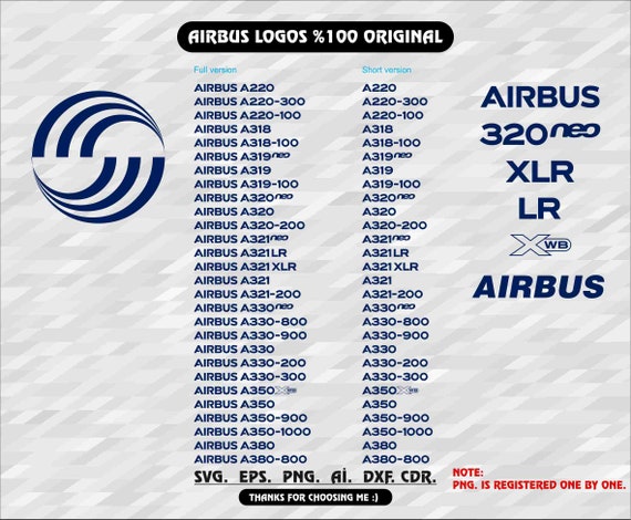 Airbus Logo SVG Vector New Airbus Logos Bundle Instant - Etsy