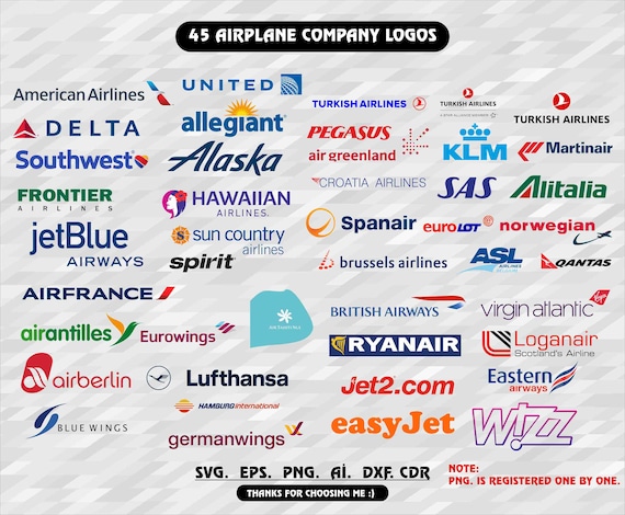 Airline Company Logos Digital Vector File Instant Download - Etsy UK