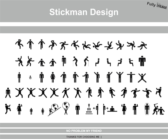 Stickman Design Vector Instant Download - Etsy