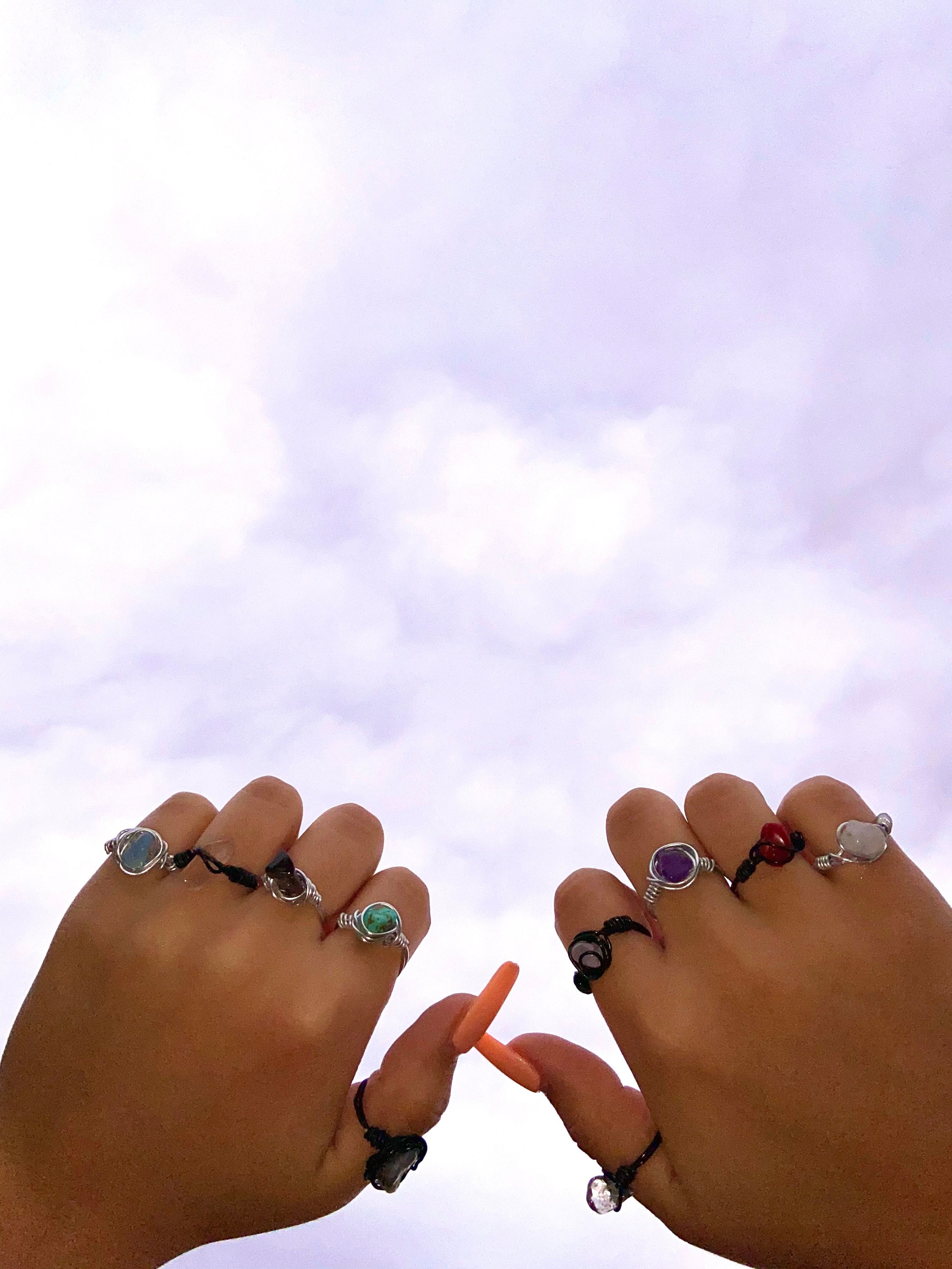 Wire Rings Spiritual Rings Gemstone Rings Healing Rings | Etsy