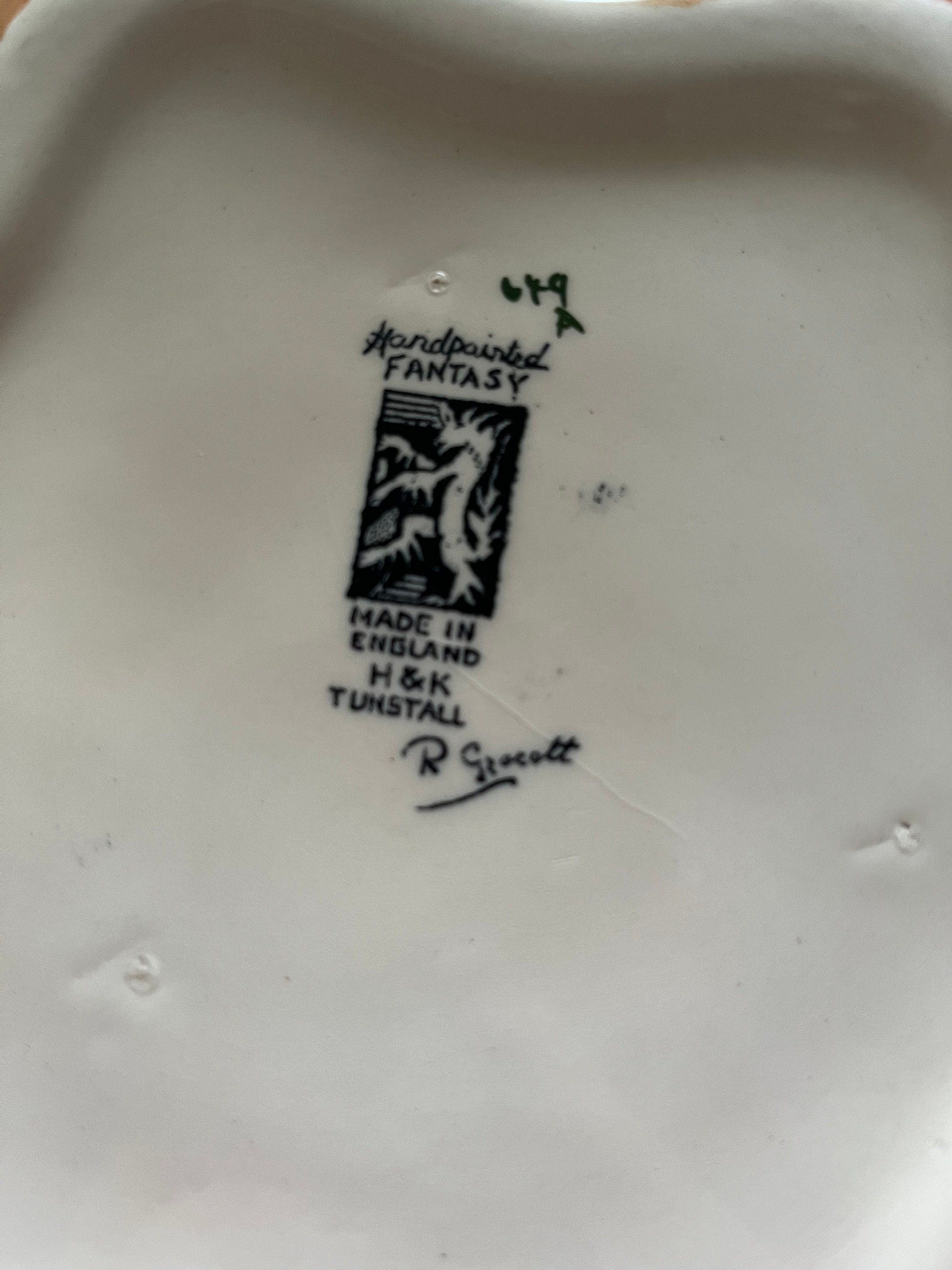 Very Rare H & K Tunstall, R Grocott Signed Hand Painted Fantasy Display ...