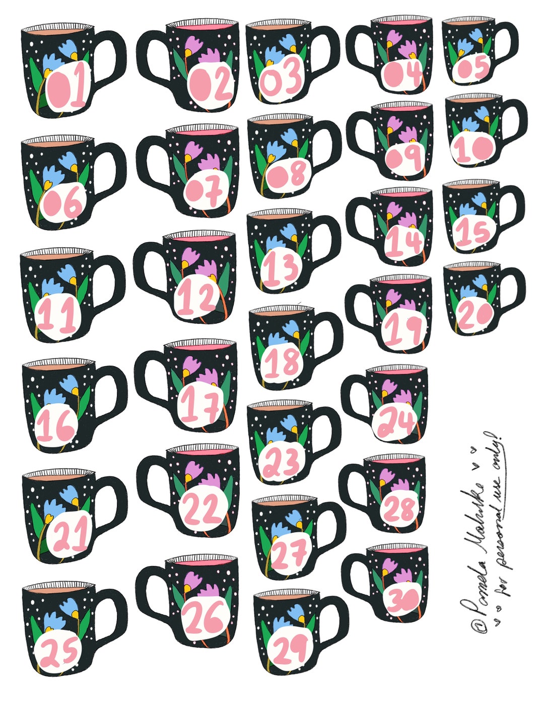 Date Numbers Collage Sheet Digital Download, Ephemera, Printable for ...