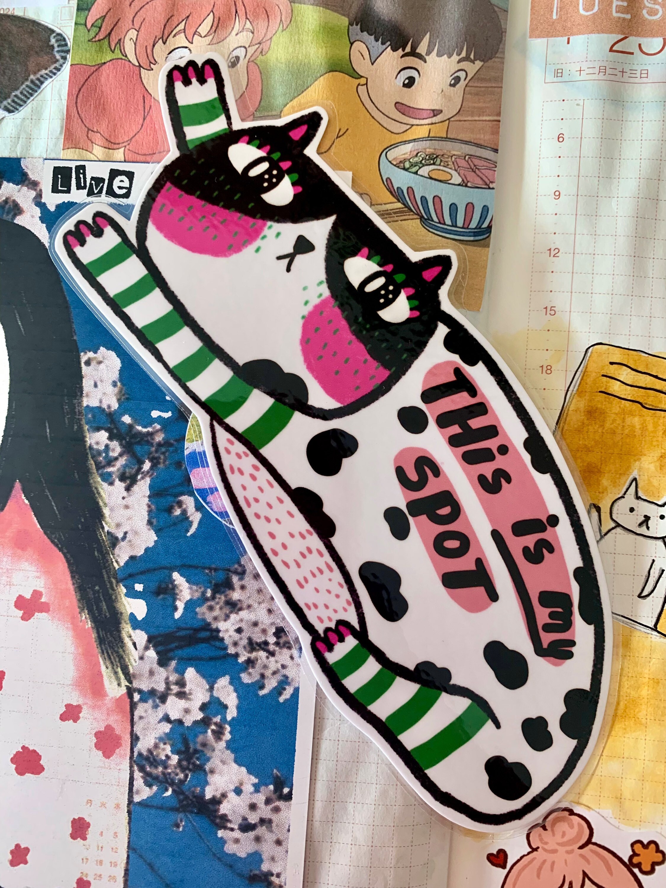 Illustrated Cat Bookmark Laminated Cute Cat Handmade Bookmark | Etsy