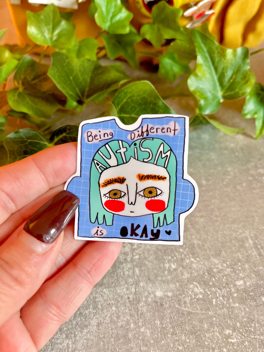 Autism Vinyl Glossy Sticker,cute Sticker for Planner, Hobonichi ...