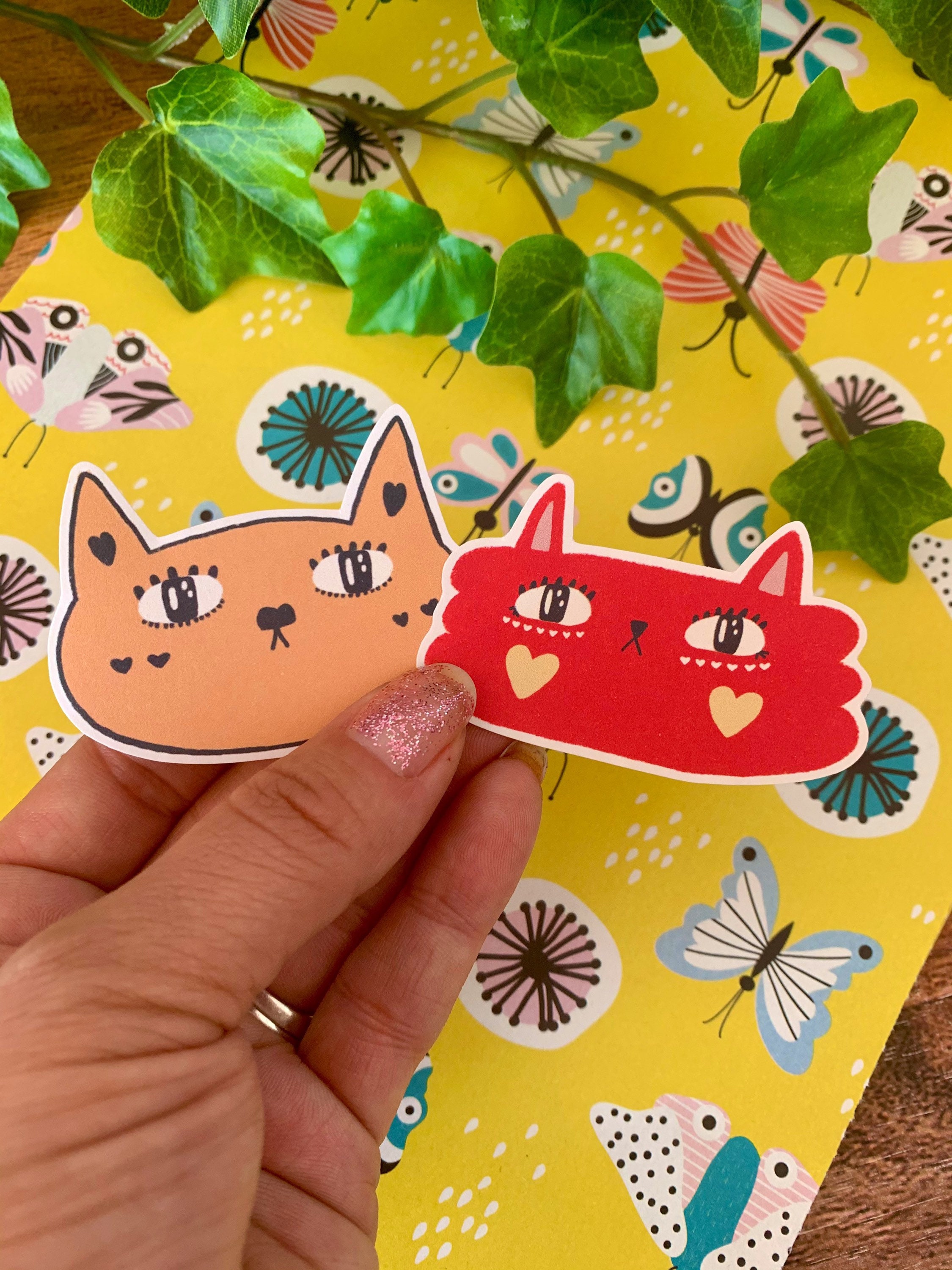 Süßes Katzen Sticker Pack illustrierte Katzen Sticker für | Etsy