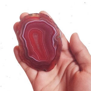 Top Quality Agate Red Slice Loose Gem Stone Handmade Crystal Minerals ...