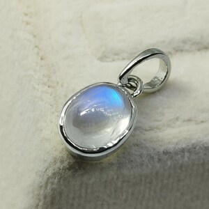 Oval Moonstone Necklace: Sterling Silver Solitaire Pendant, June ...