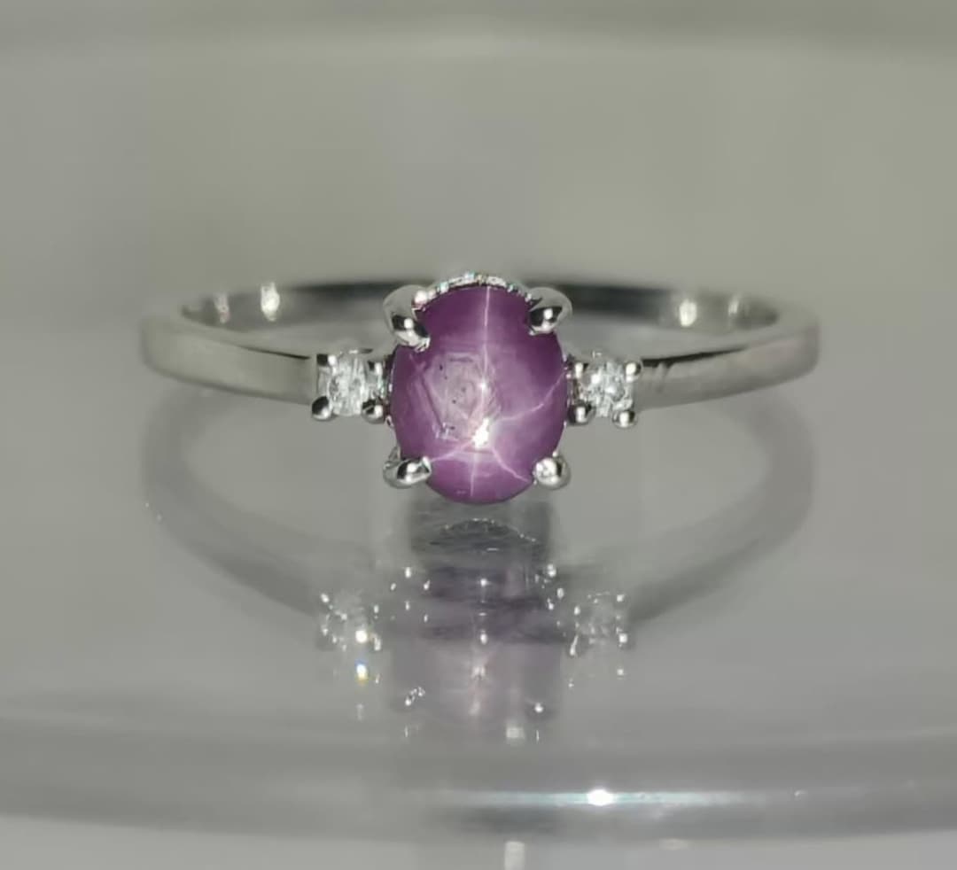 Vintage Star Ruby Ring/aaa Quality Star Ruby/925 Sterling Silver/6 Ray ...