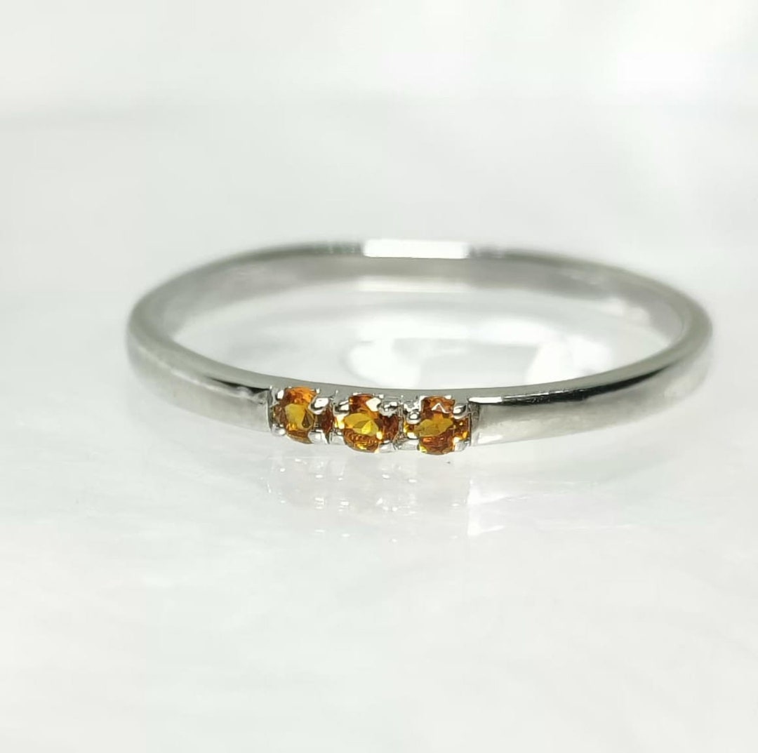 Citrine Wealth Attractor Stone Ring/925 Sterling Silver/november ...