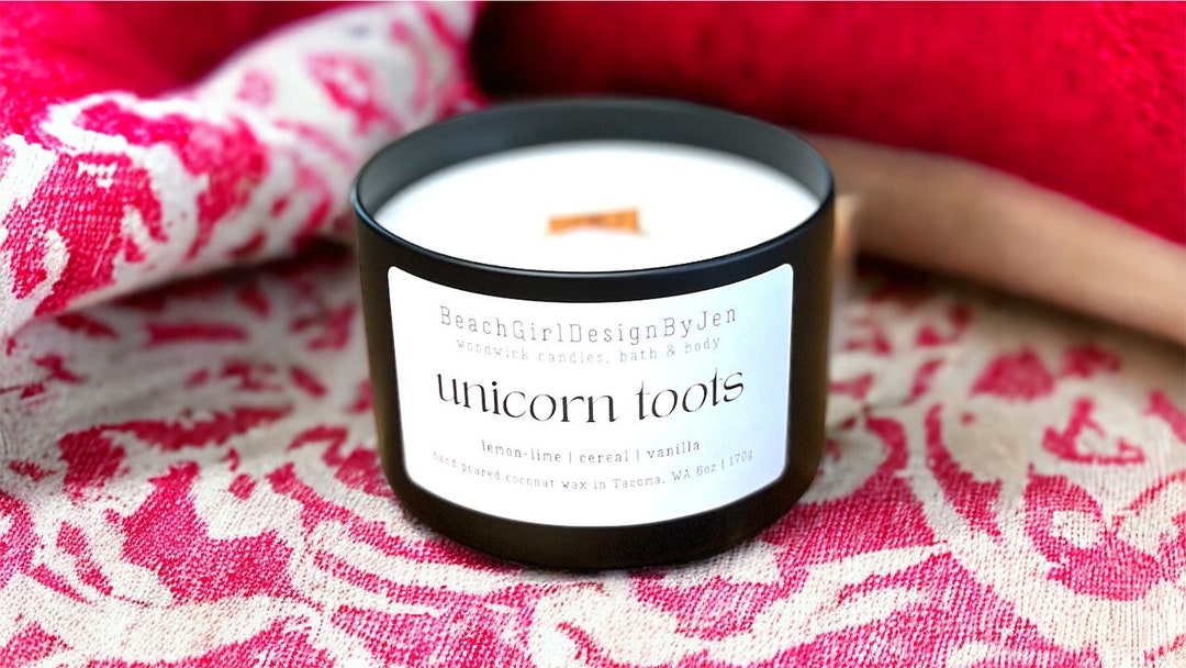 Unicorn Toots Scented Coconut Wax Long Lasting Woodwick Candle 100% Natural Best Friend Gift ...