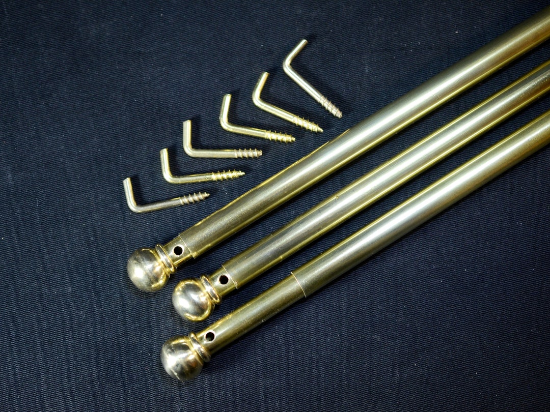 One Vintage French 22" to 30" Paris Brass Cafe Rod, Picture or Pot ...