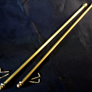 2 Vintage 16 to 24 Extendable French Paris Brass Cafe Rods 4 New Fixing ...