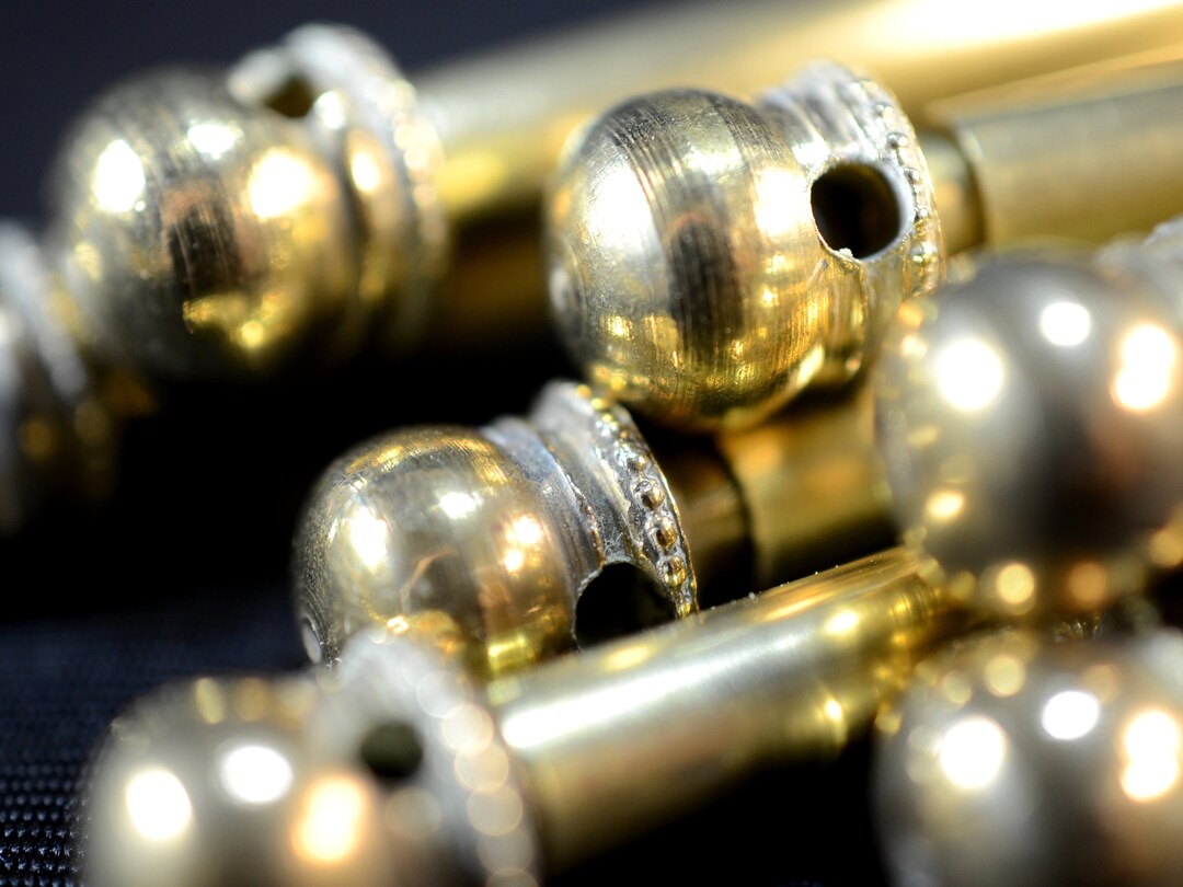 2 Vintage 19" to 24" Extendable French Paris Brass Cafe Rods + 4 Fixing ...