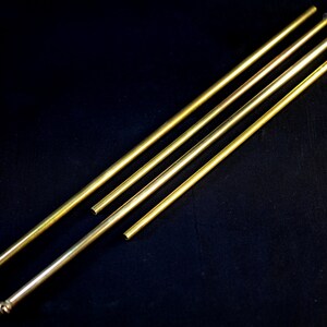 2 Vintage 16" to 24" Extendable French Paris Brass Cafe Rods + 4 Fixing ...