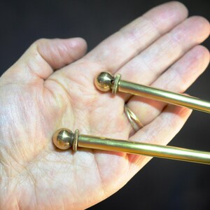 2 Vintage 16" to 24" Extendable French Paris Brass Cafe Rods + 4 Fixing ...