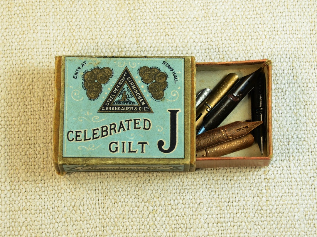 Antique Pen Nib Box C.brandauer&co.ltd, "j" No.251 BB Gilt, British ...