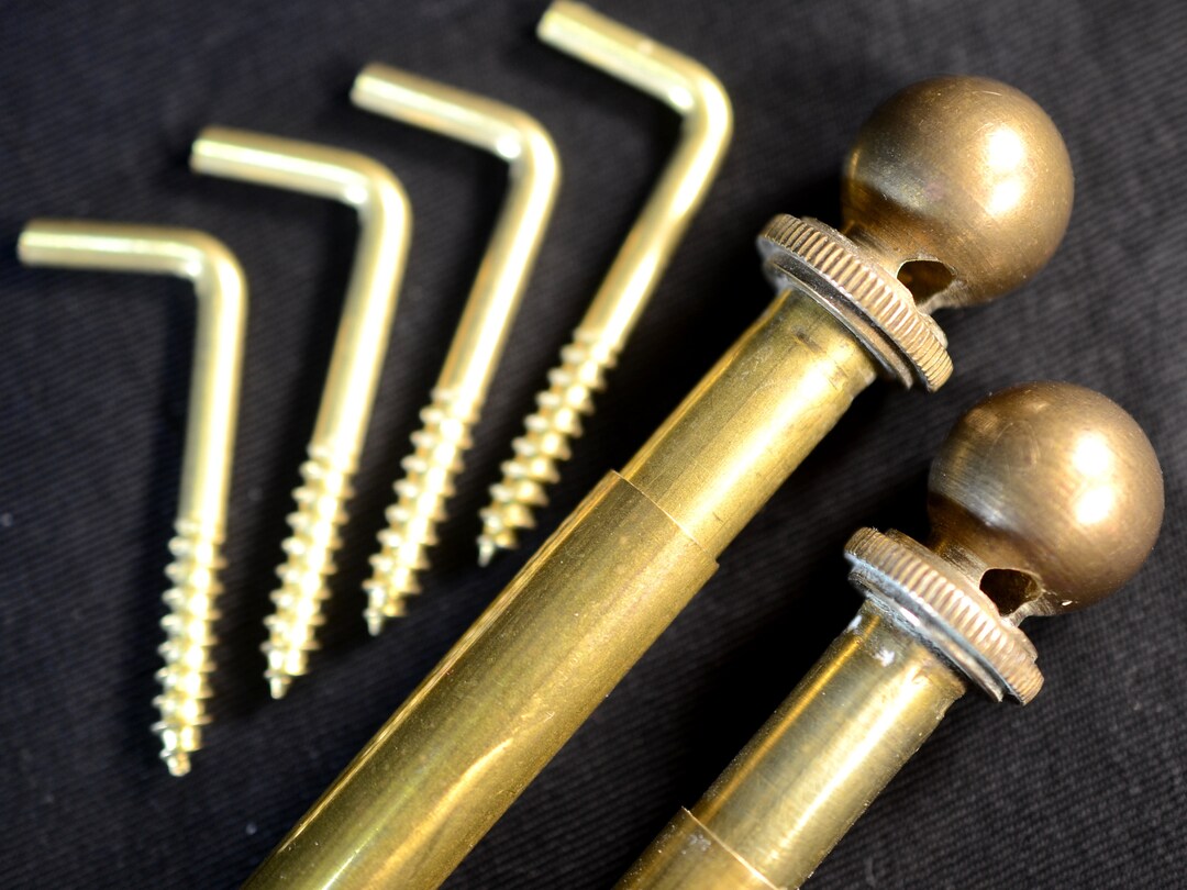 One Large Vintage 24 to 36 Extendable French Paris Brass Cafe Rod 2 ...